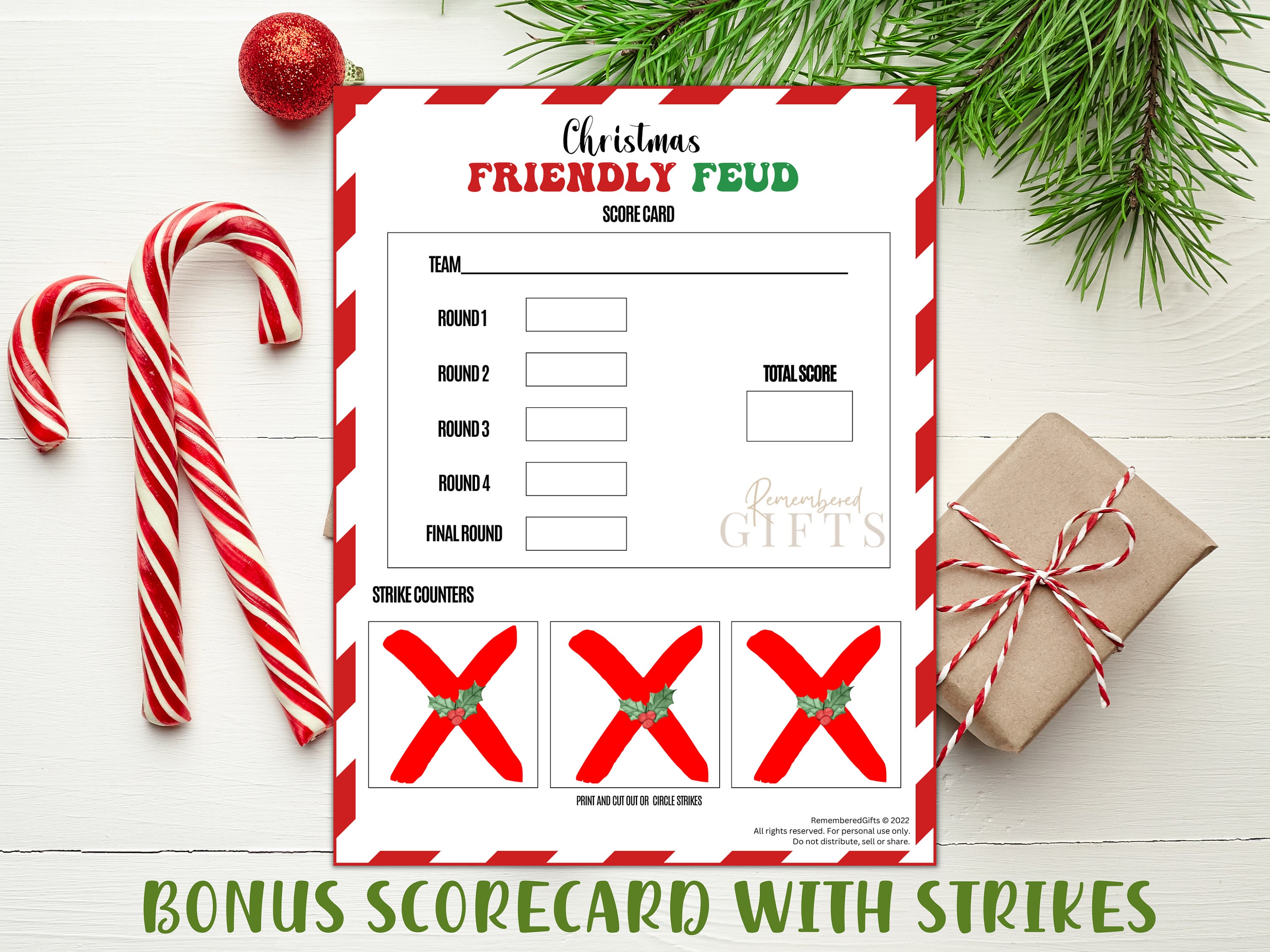 Christmas Friendly Feud Game Christmas Trivia Game Printable Family ...