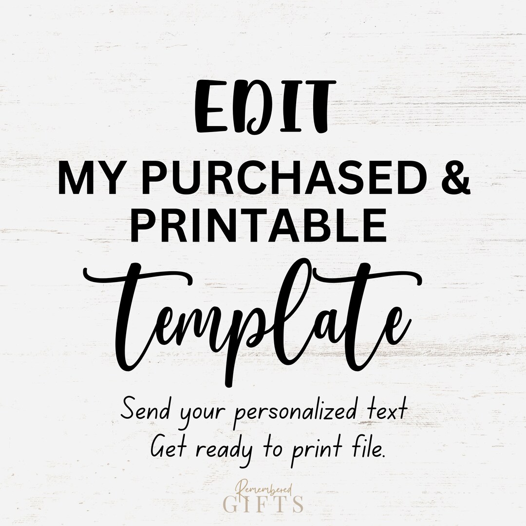 Customization Add on | Edit Template Service | Edit My Template for Me ...