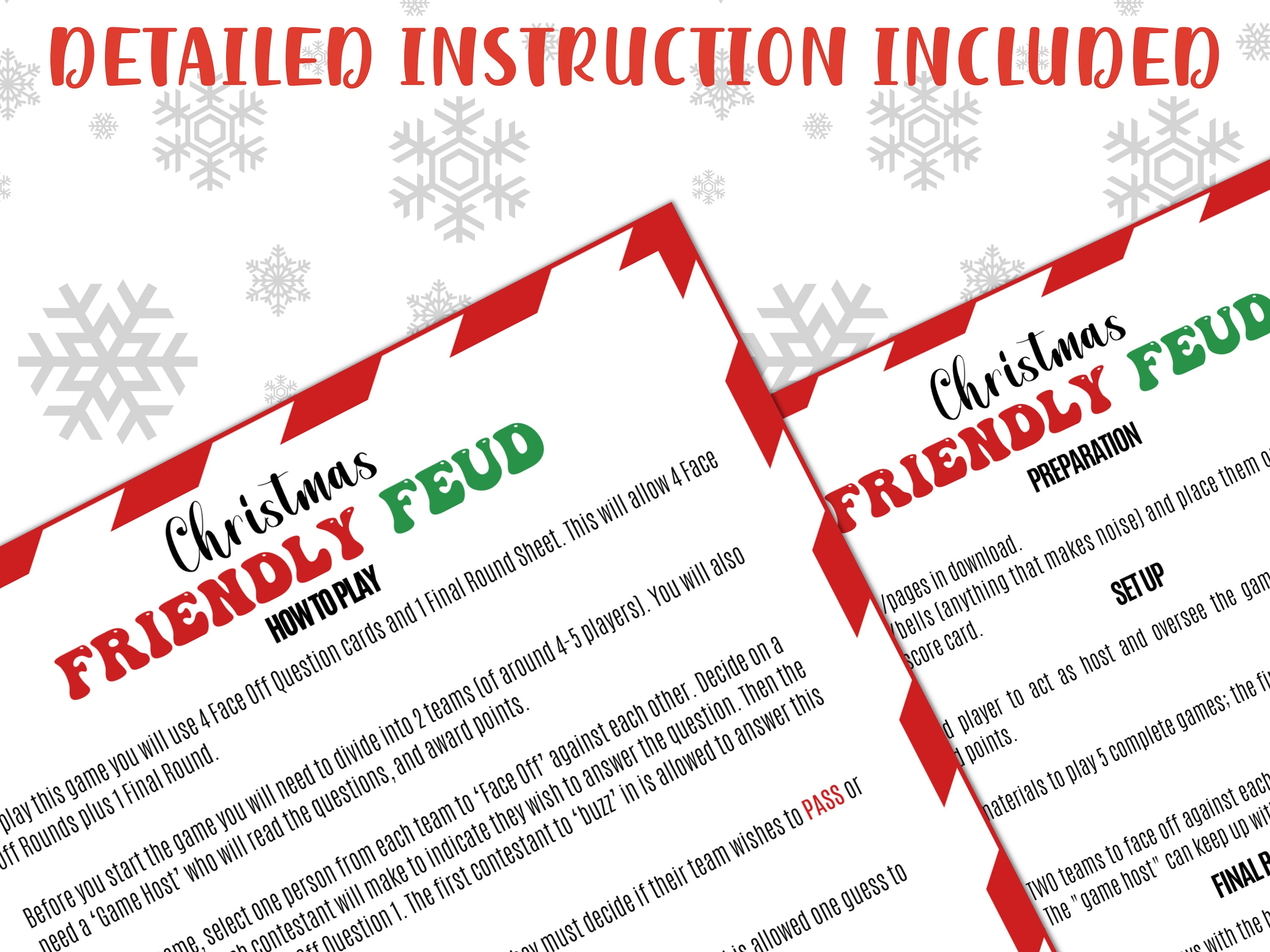 Christmas Friendly Feud Game Christmas Trivia Game Printable Family ...