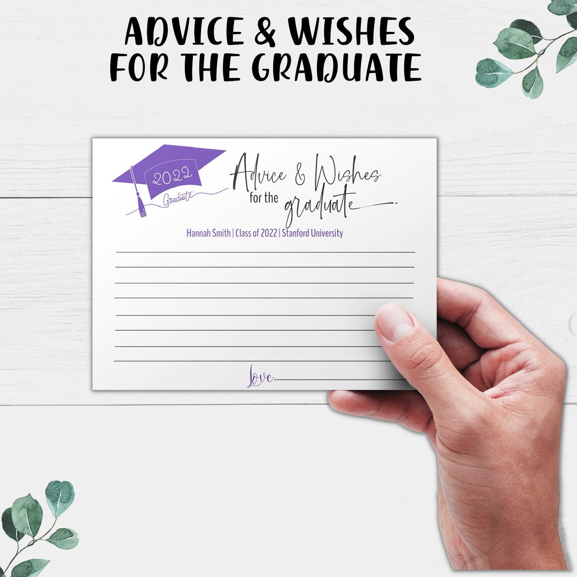 Printable Wishes and Advice for the Graduate Graduation - Etsy