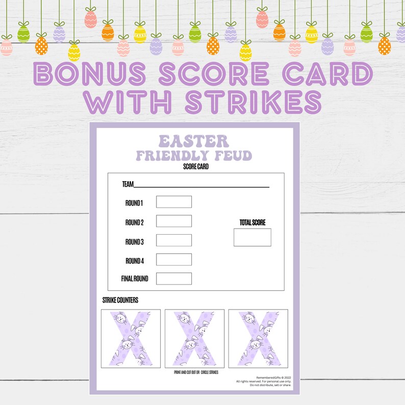 EASTER Friendly Feud Game Printable Easter Feud Game Easter Friendly ...
