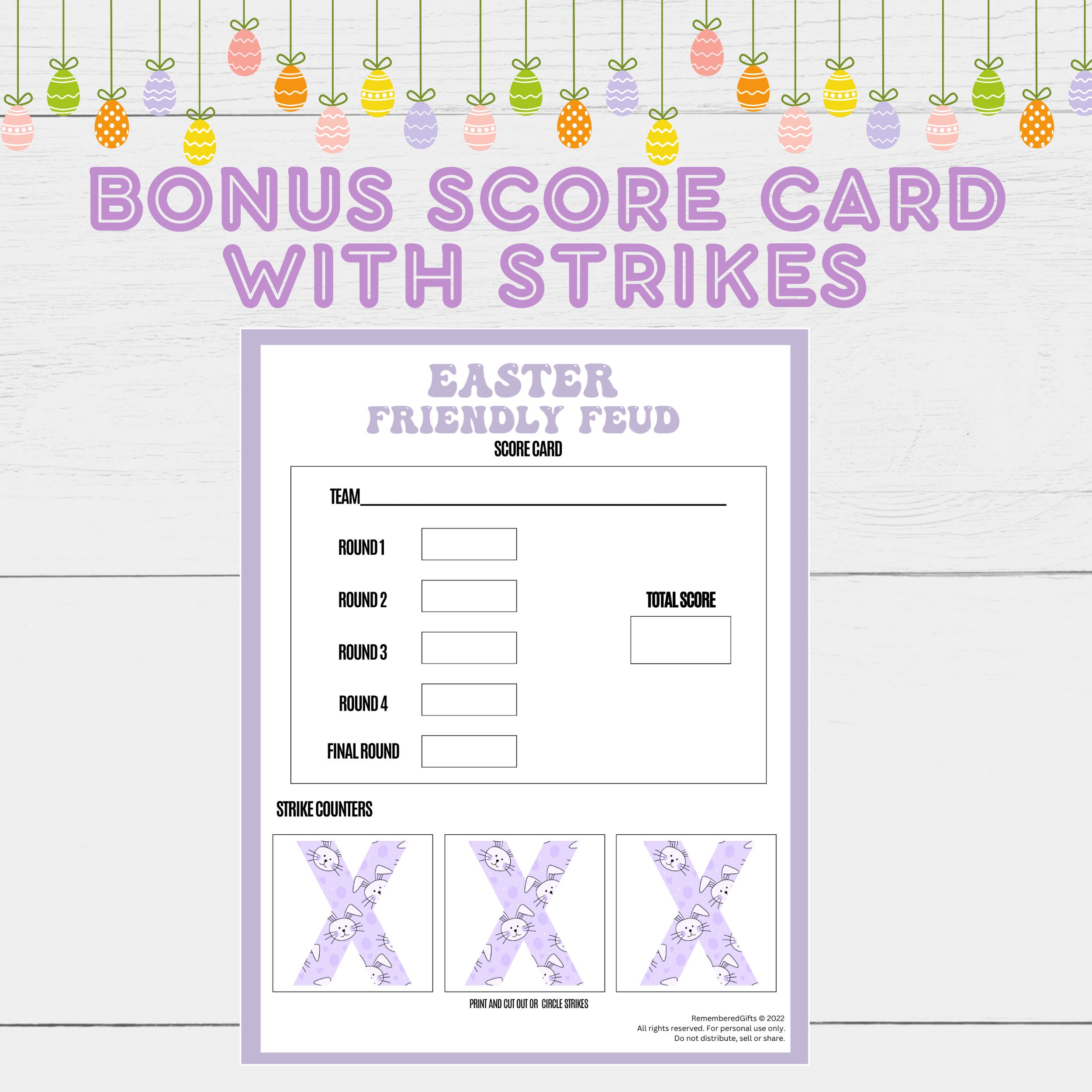 EASTER Friendly Feud Game Printable Easter Feud Game Easter Friendly ...