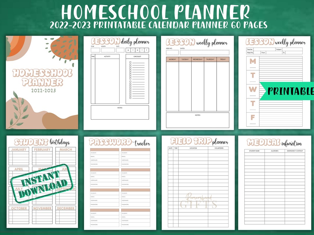 HOMESCHOOL Teacher Planner Printable Homeschool Teacher Binder 2022-23 ...