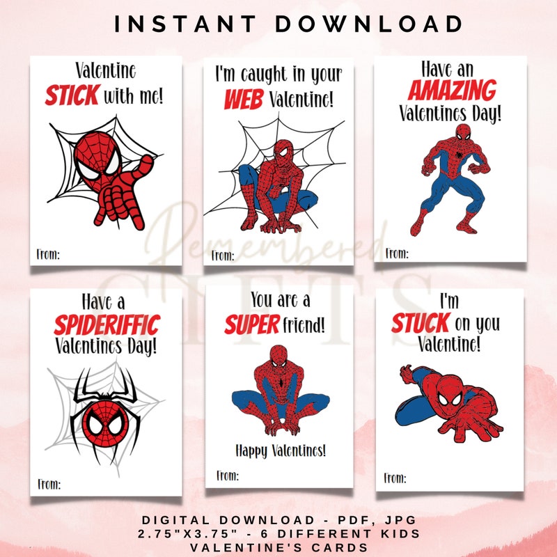 Spiderman Valentine Card - Etsy