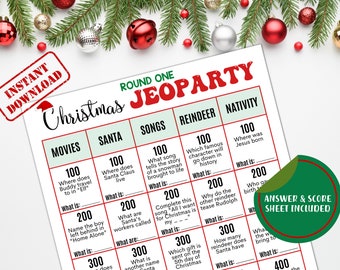 Christmas Jeopardy Game Holiday Jeopardy Christmas Trivia Holiday ...