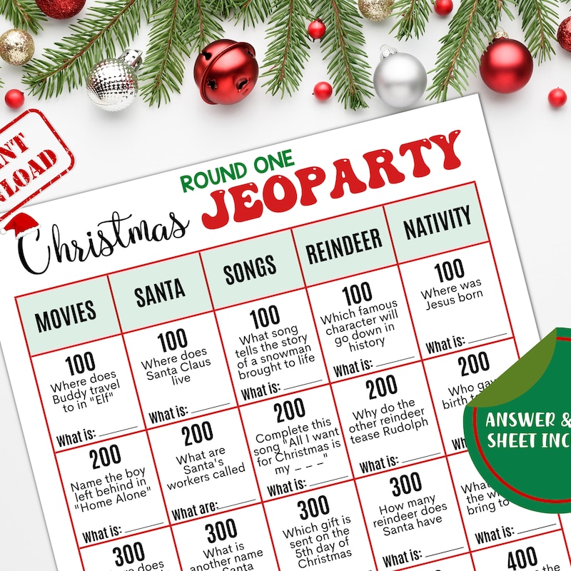 Christmas Jeapordy - Etsy