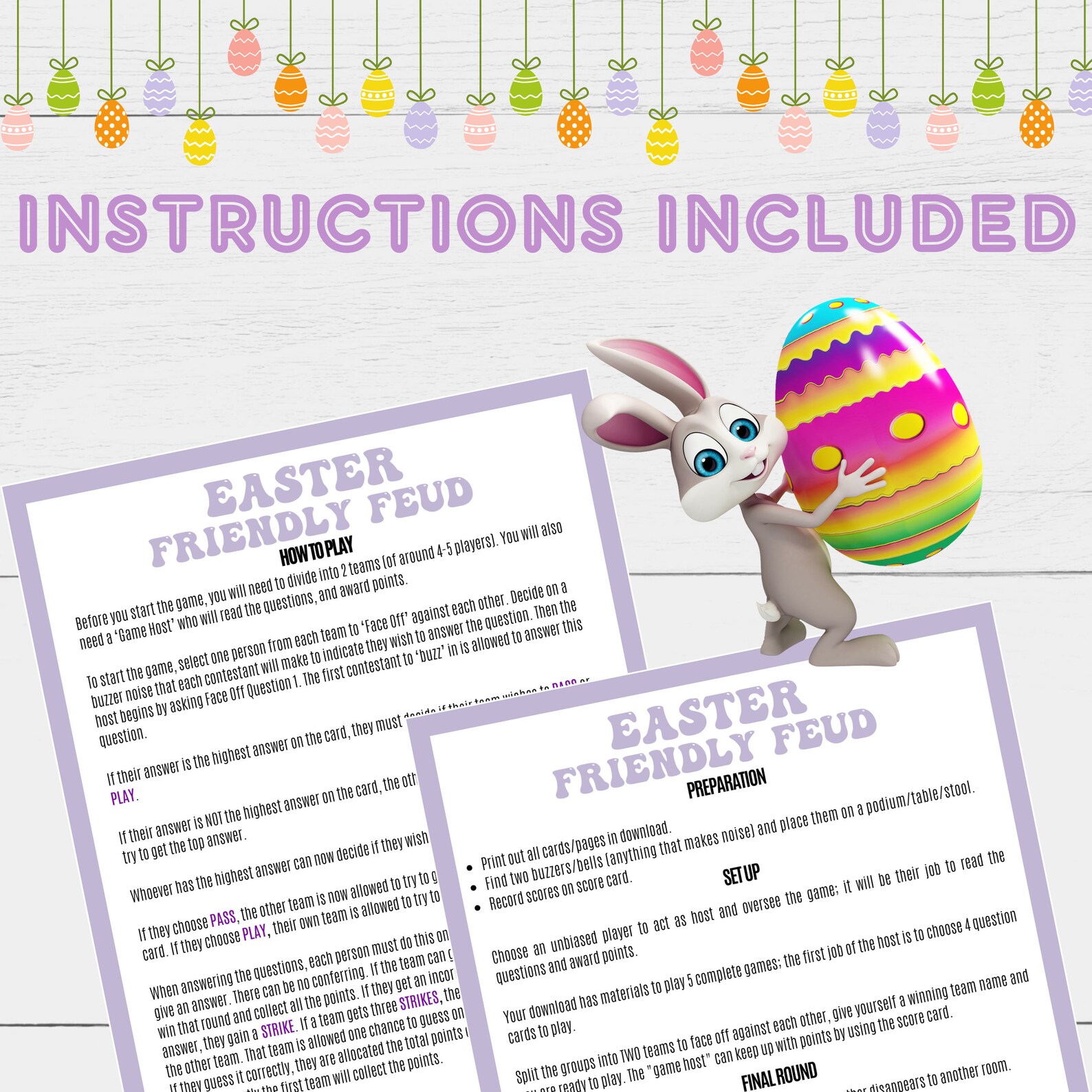 EASTER Friendly Feud Game Printable Easter Feud Game Easter Friendly ...