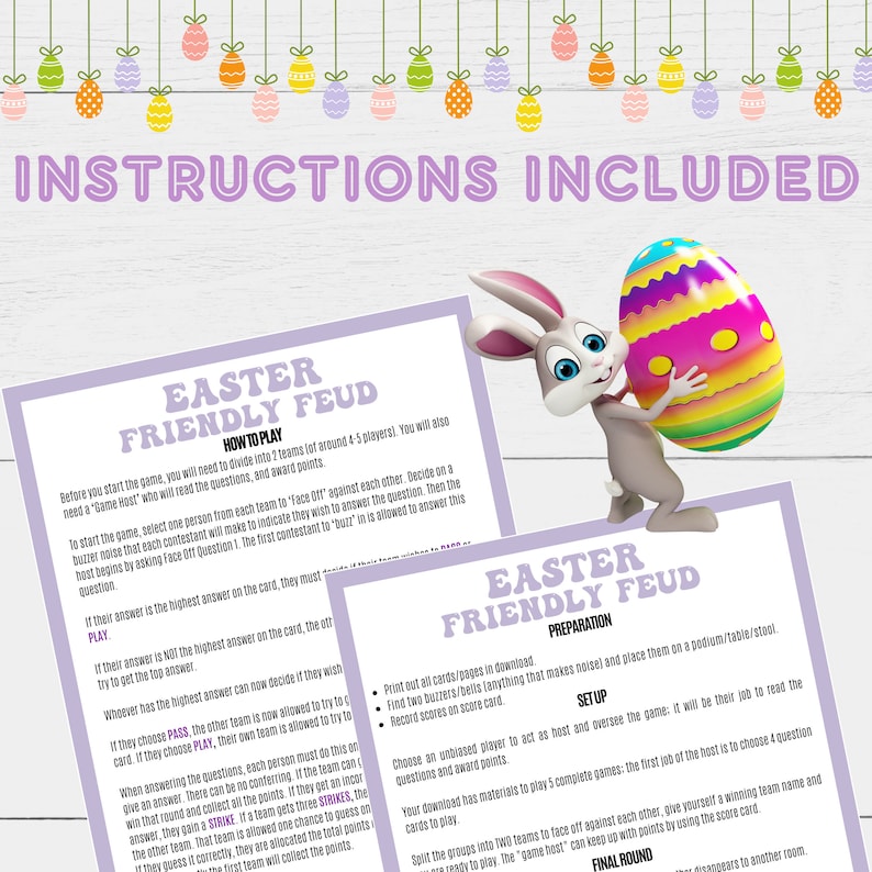 EASTER Friendly Feud Game Printable Easter Feud Game Easter Friendly ...