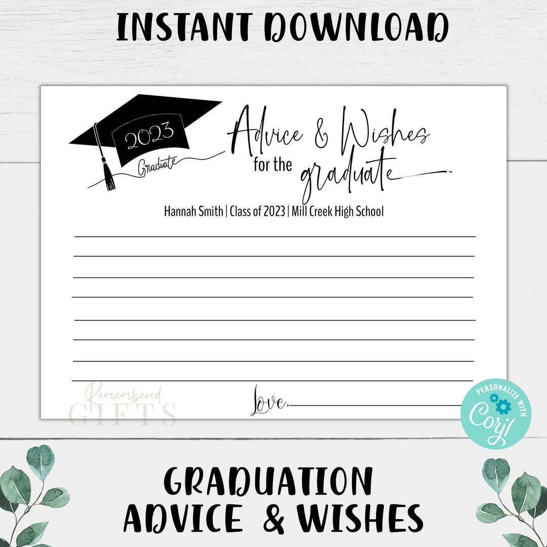 Printable Wishes and Advice for the Graduate | Graduation Party ...