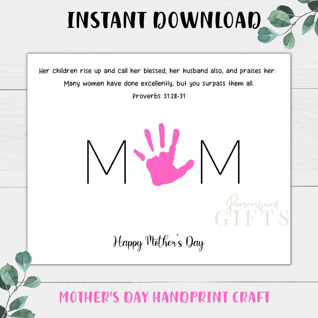 Christian Mothers Day Gift From Child | DIY Mothers Day Gift Handprint ...