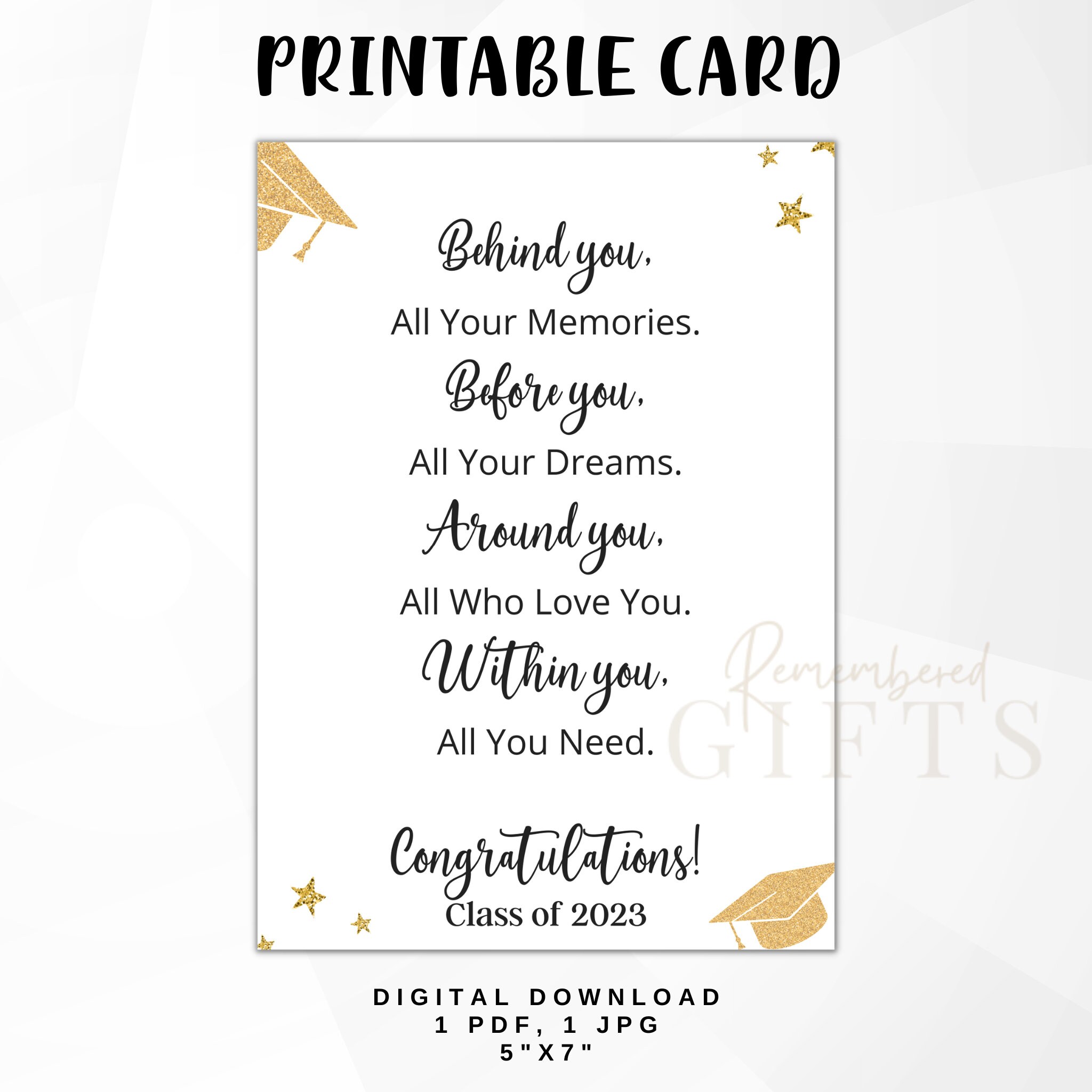 GRADUATION CARD Printable Graduation Card for Him or Her ...