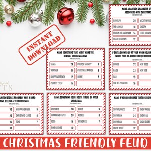 Christmas Friendly Feud Game | Christmas Trivia Game | Printable Family ...
