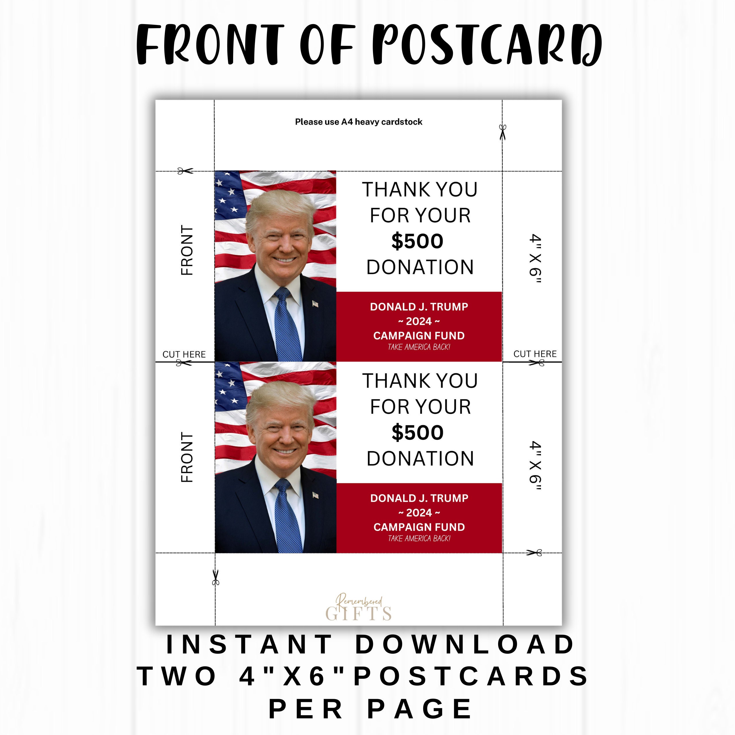 Trump Postcard Template Anti Trump Postcard Etsy