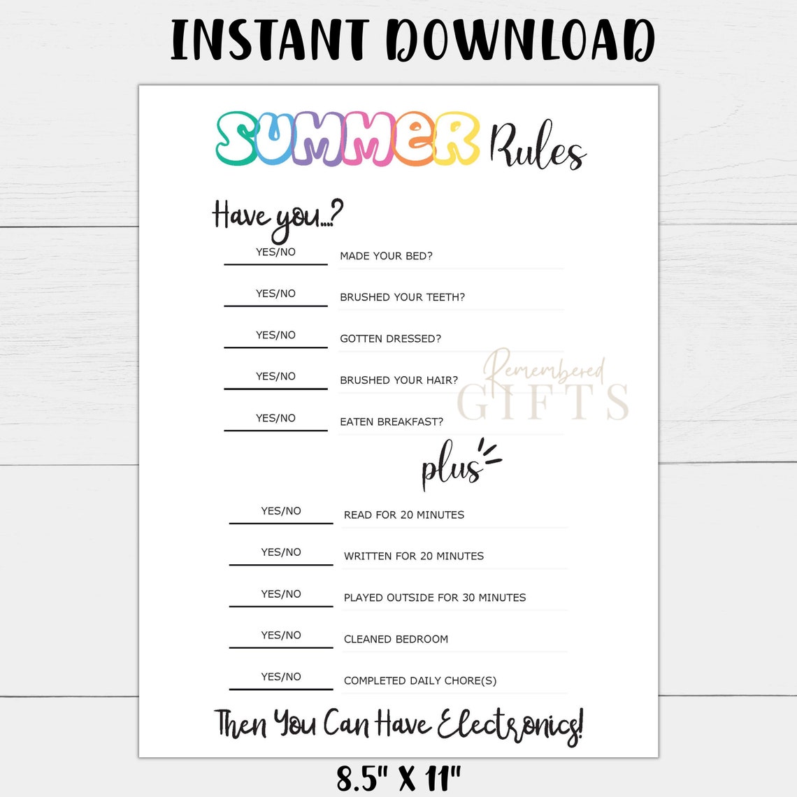 Printable Editable Summer Rules Summer Rules Summer - Etsy