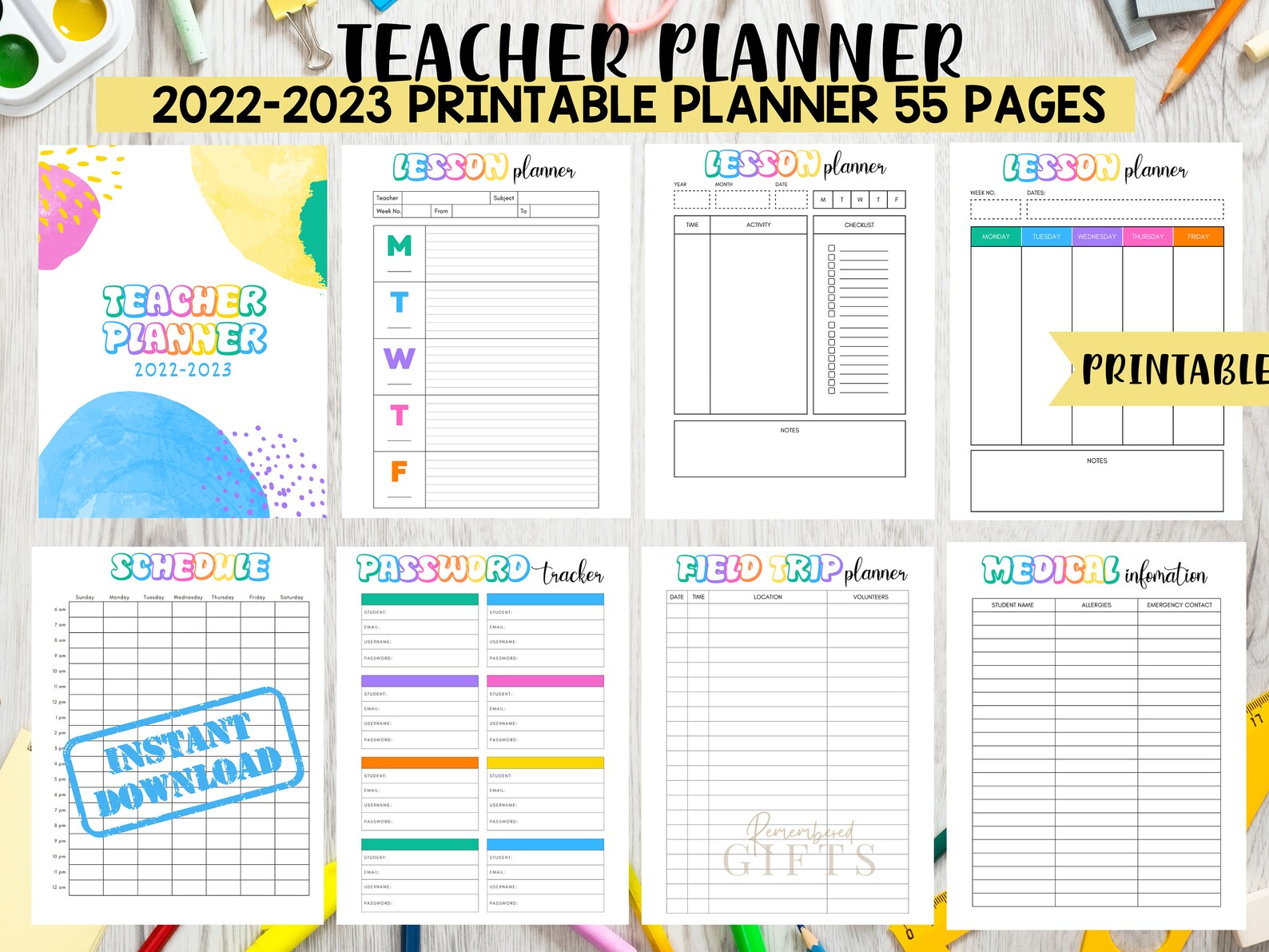 Teacher Planner Printable Lesson Planner 2022-2023 - Etsy