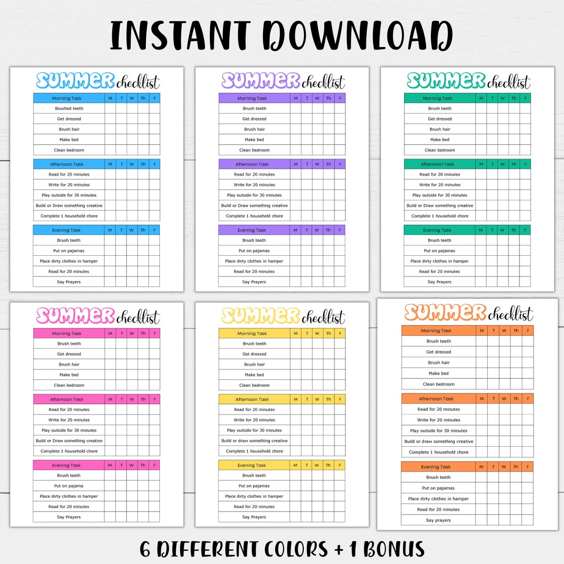 Printable Editable Summer Checklist Summer Checklist - Etsy