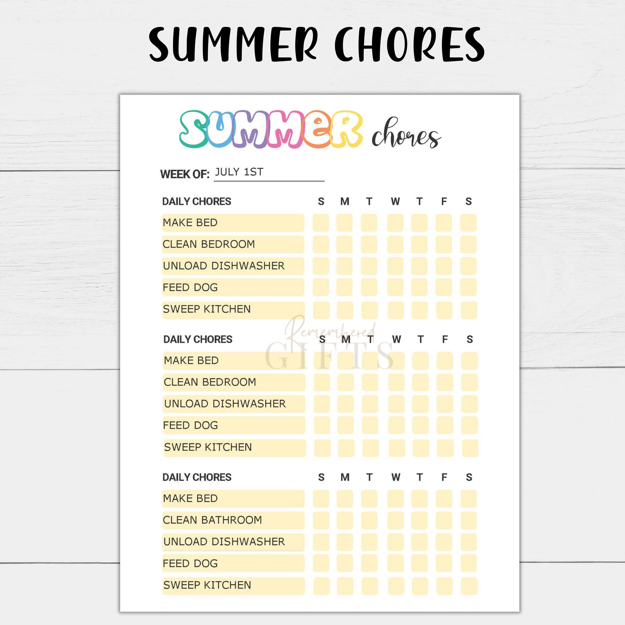 Printable Editable Summer Planner Bundle Summer Checklist - Etsy
