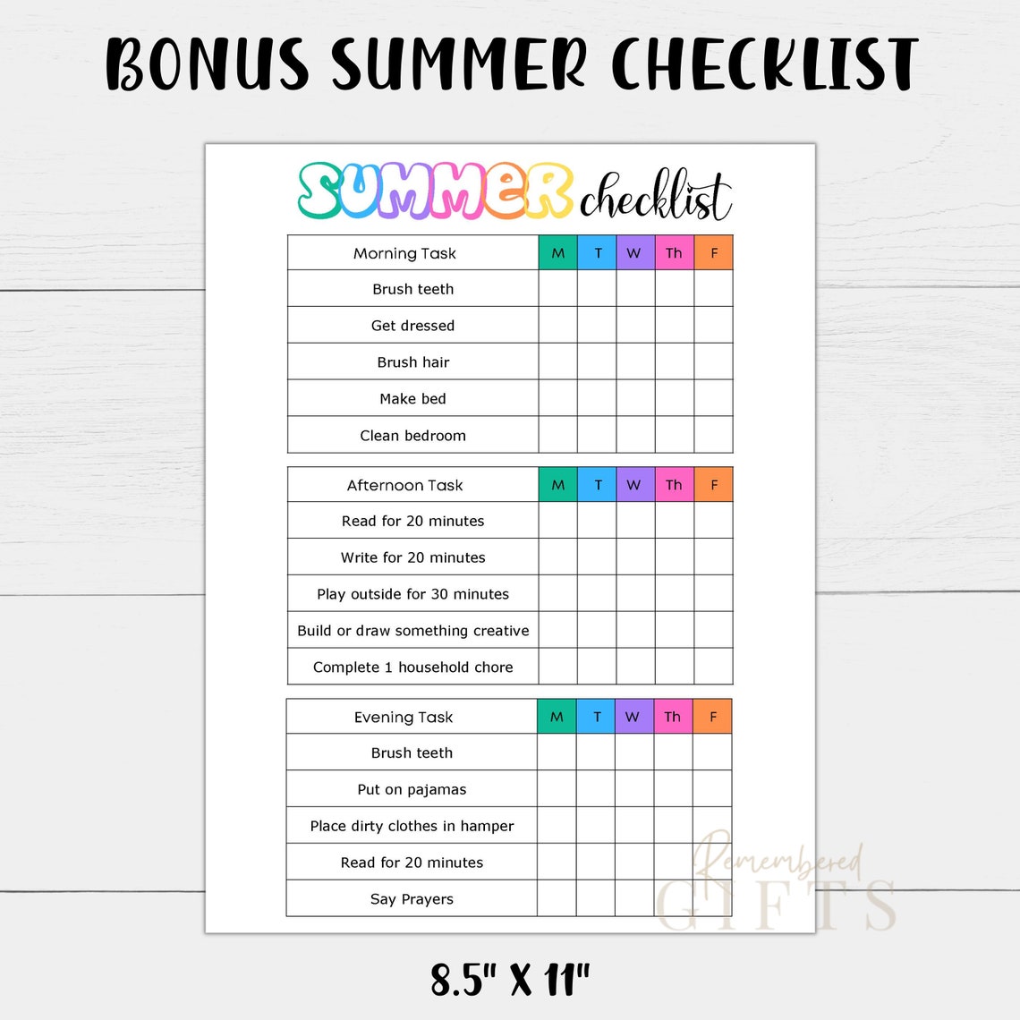Printable Editable Summer Checklist Summer Checklist - Etsy