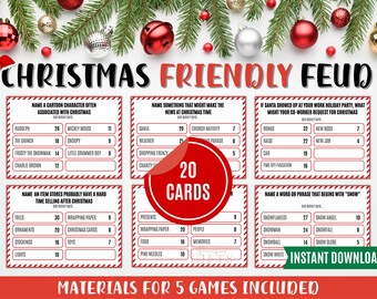 Christmas Friendly Feud Printable Christmas Questions and - Etsy