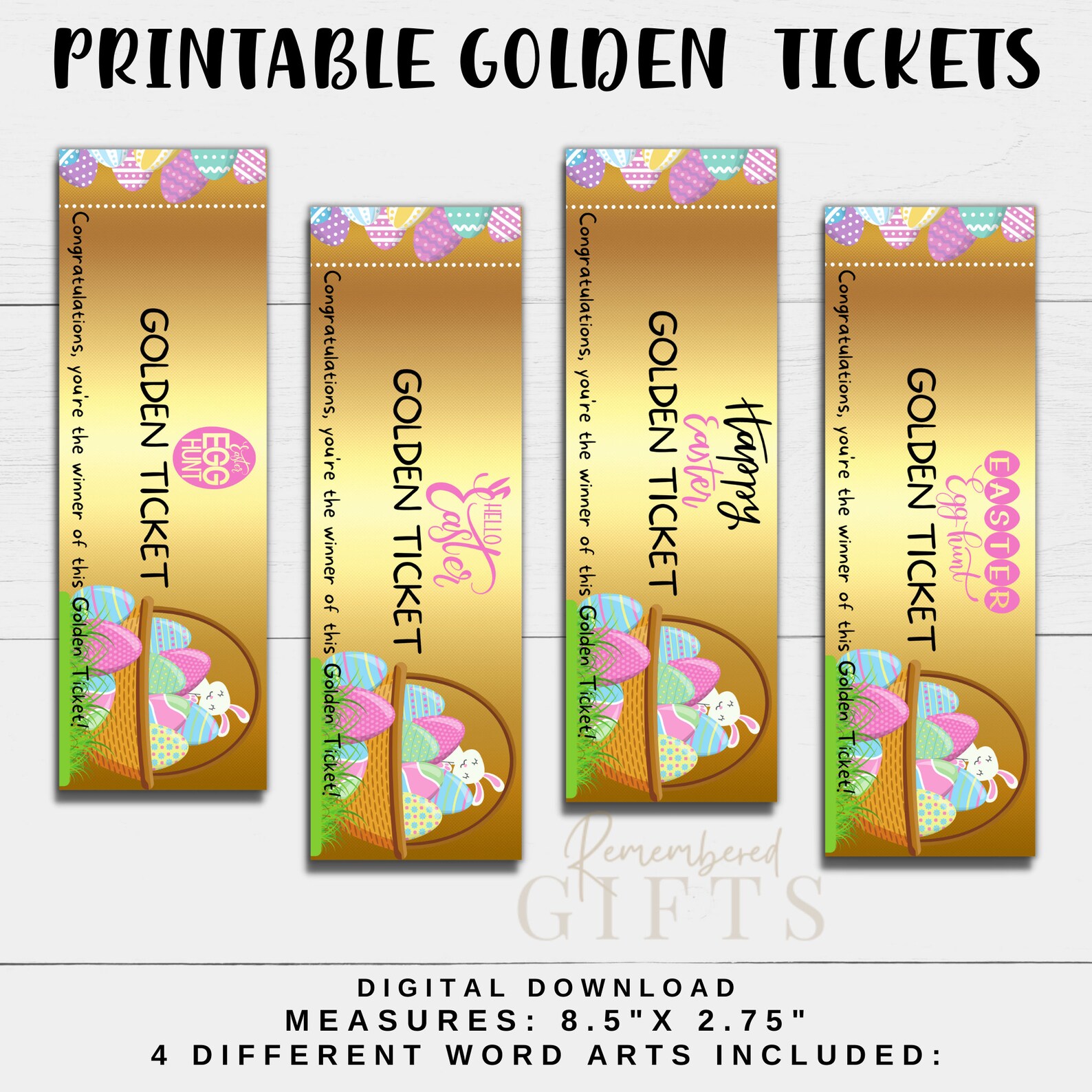 Printable Easter Golden Ticket: Egg Hunt Prize (digital Download) - Etsy