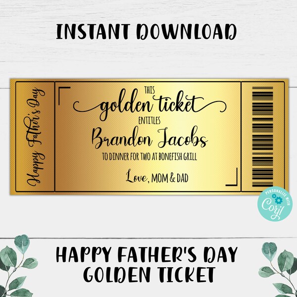 Golden Ticket Cards - Etsy