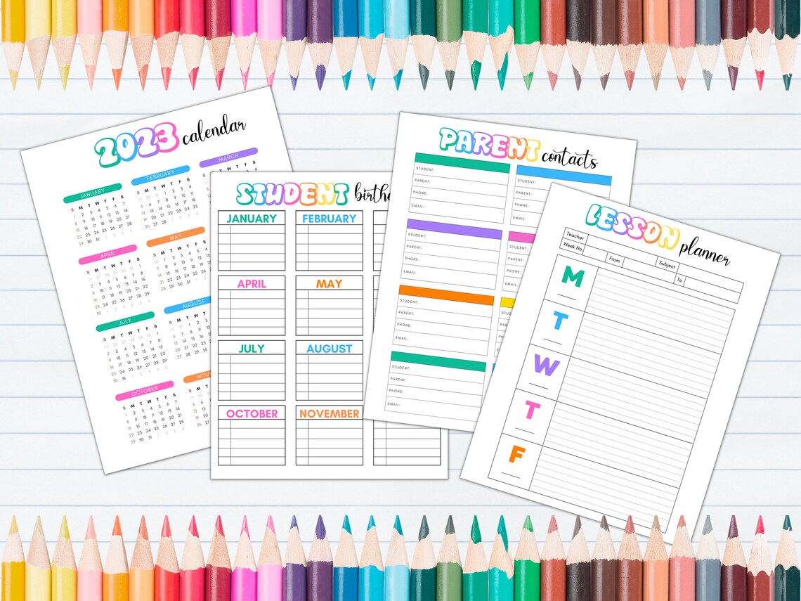 Teacher Planner Printable Lesson Planner 2022-2023 - Etsy