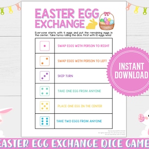 Easter Egg Exchange Dice Game | Printable Easter Games | Easter Group ...