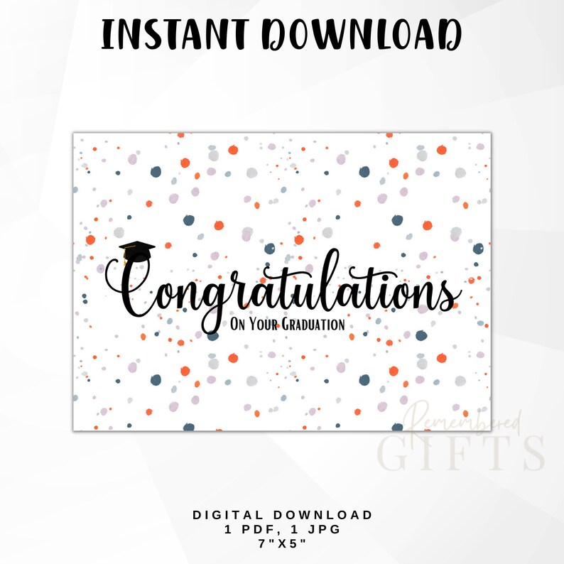 GRADUATION CARD Printable Graduation Card Congratulations Graduation ...