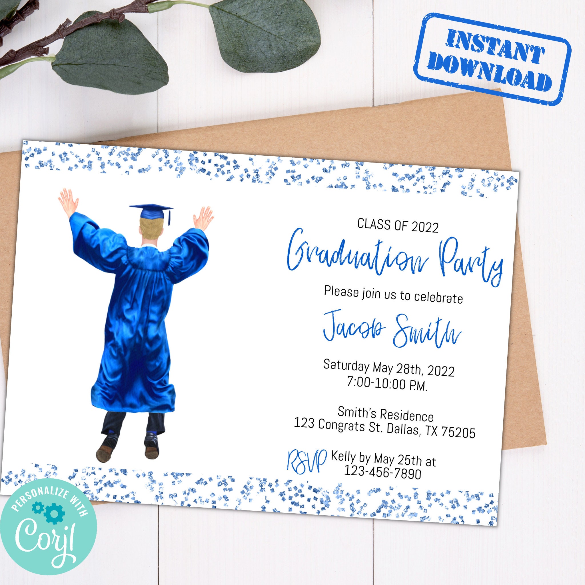 Personalized Graduation Party Invitation Editable Graduation Party ...