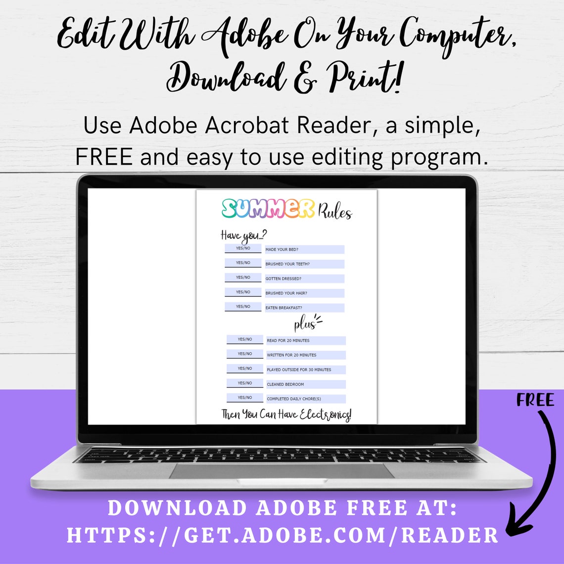 Printable Editable Summer Rules Summer Rules Summer - Etsy