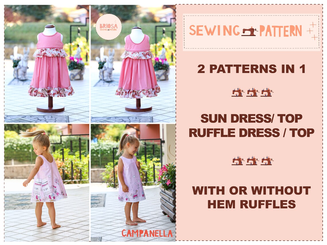 Sun Dress Sewing Pattern for Girls, Sundress Pdf Pattern for Toddlers, Easy Summer Dress Pattern ...