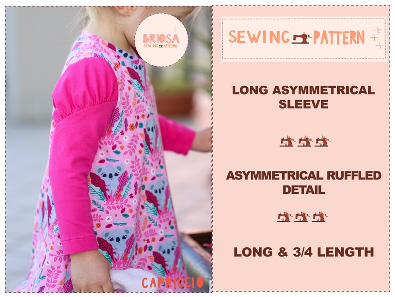 Simple A Line Dress Pattern for Girls and Toddlers, Jersey Dress Sewing ...