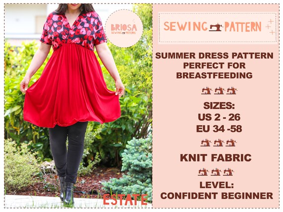 Nursing Sewing Pattern Breastfeeding Dress Pattern - Etsy