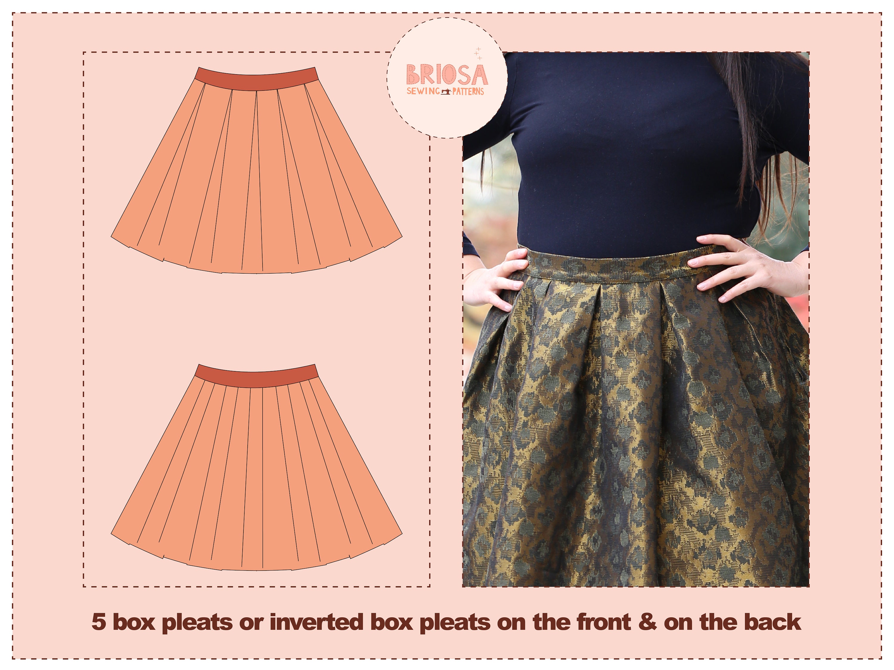 Inverted Box Pleat Skirt