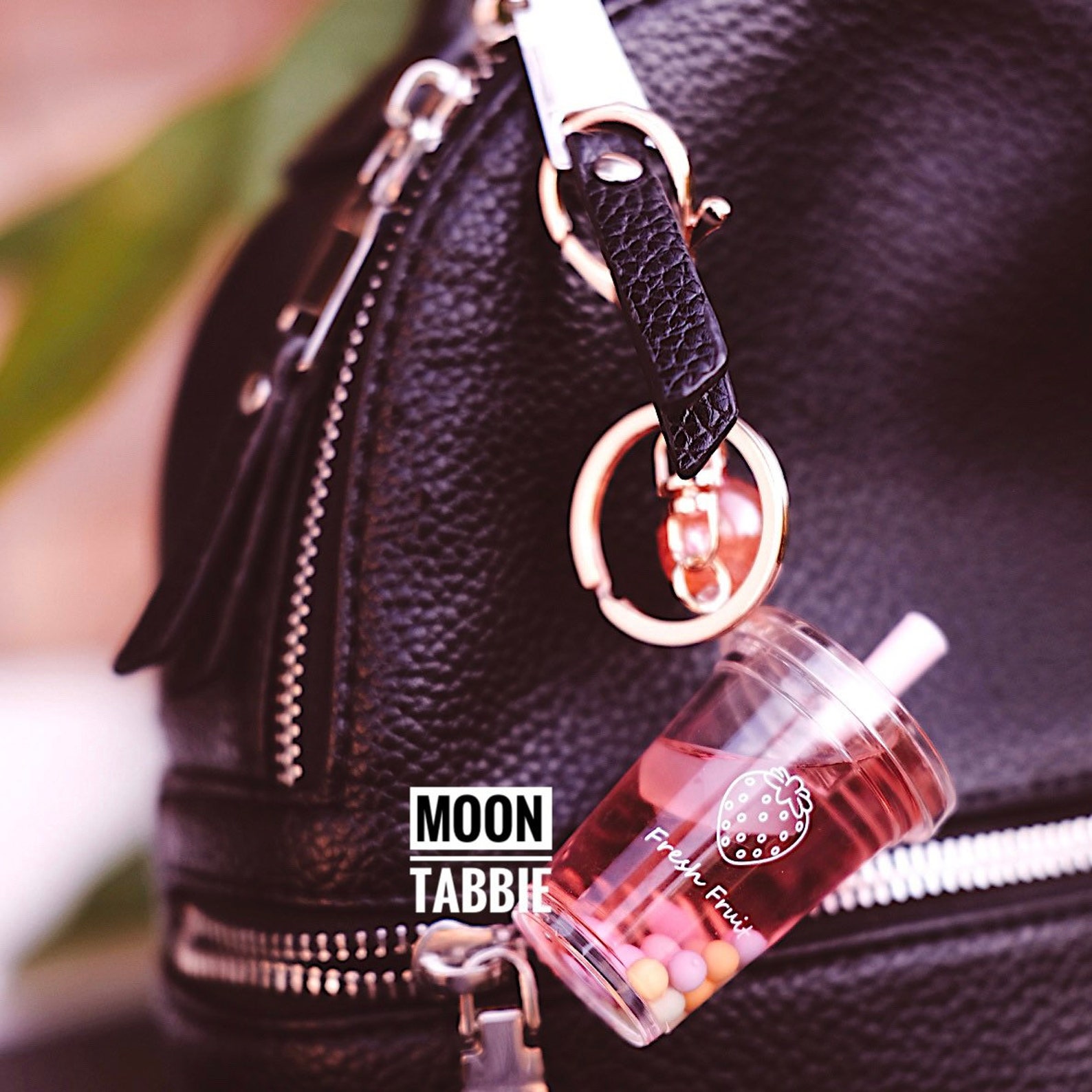 Strawberry Liquid Keychain Boba Keychain Quicksand Keychain - Etsy