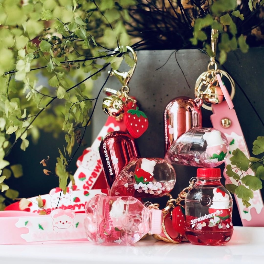 Heart Liquid Keychain, Boba Keychain, Quicksand Keychain, Kawaii ...