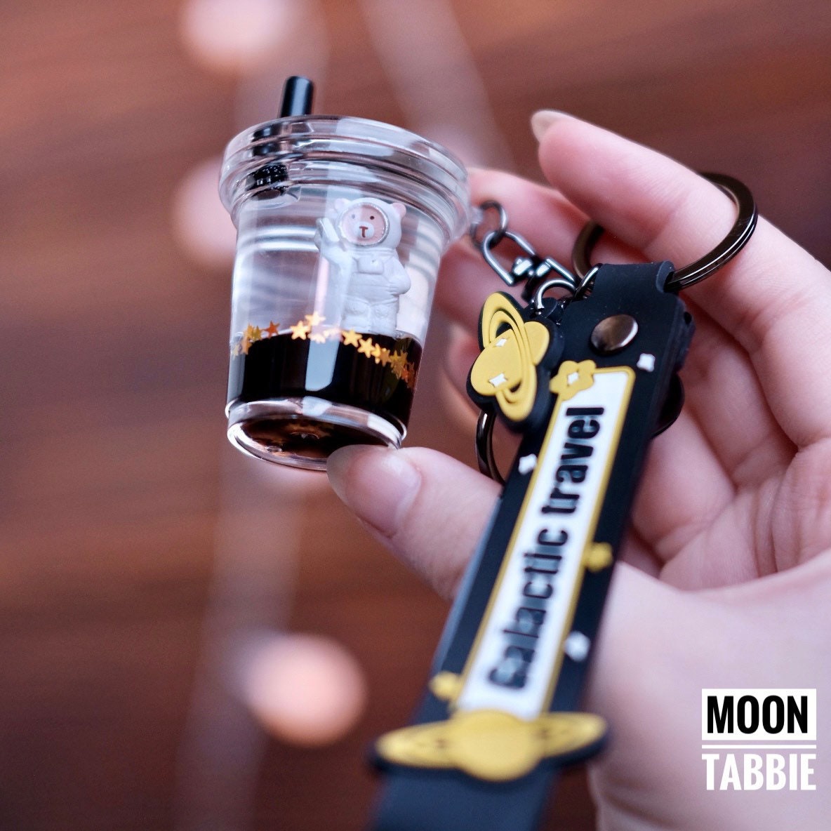 Astronaut Liquid Keychain Boba Keychain Quicksand Keychain | Etsy