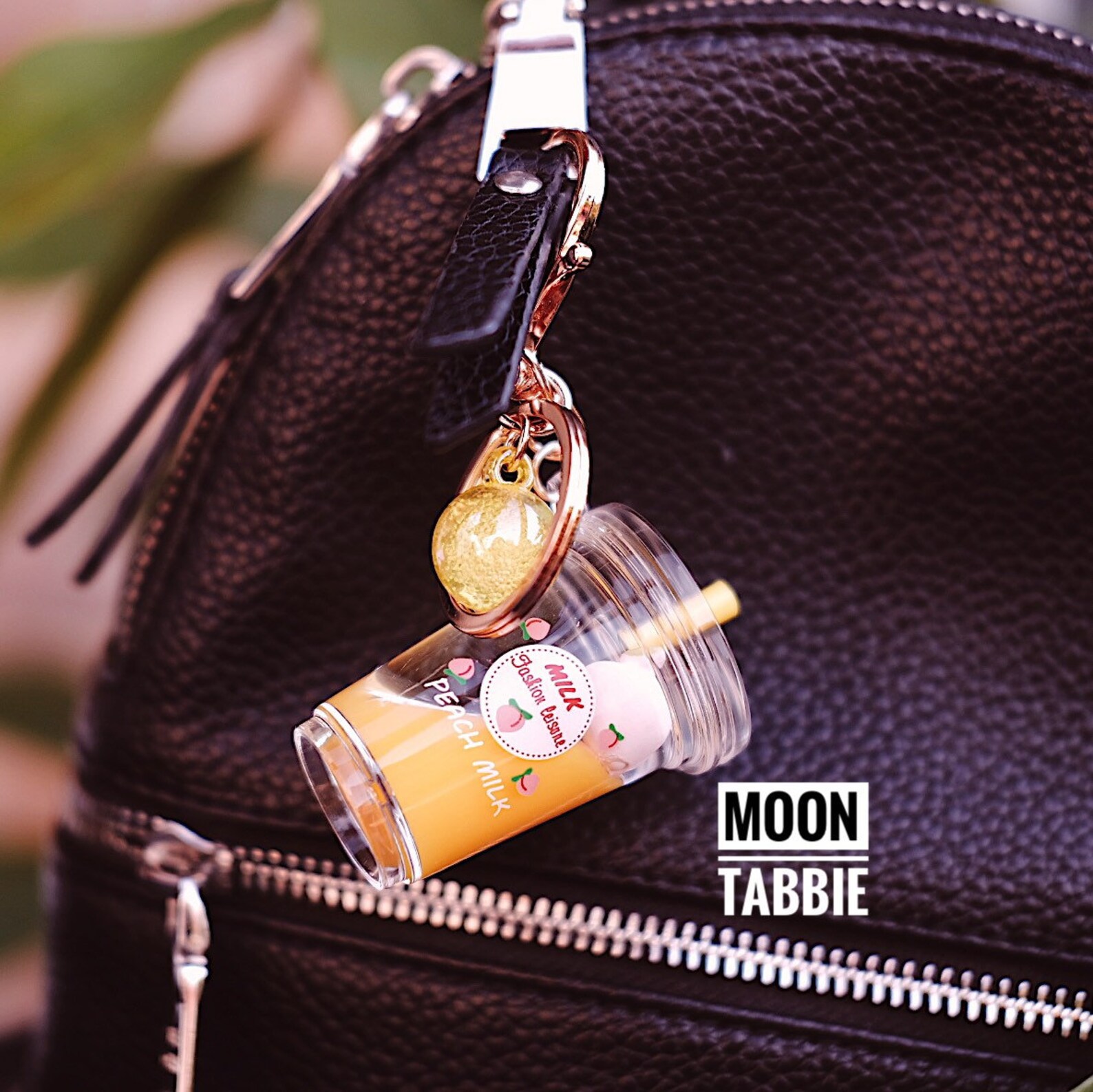 Peach Liquid Keychain Boba Keychain Quicksand Keychain - Etsy