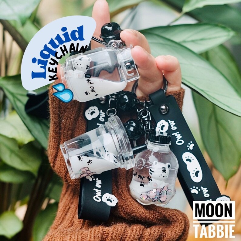 Tiger Liquid Keychain Animal Keychain Quicksand Keychain - Etsy
