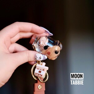 Bears Milk Tea Liquid Keychain, Boba Keychain, Quicksand Keychain ...