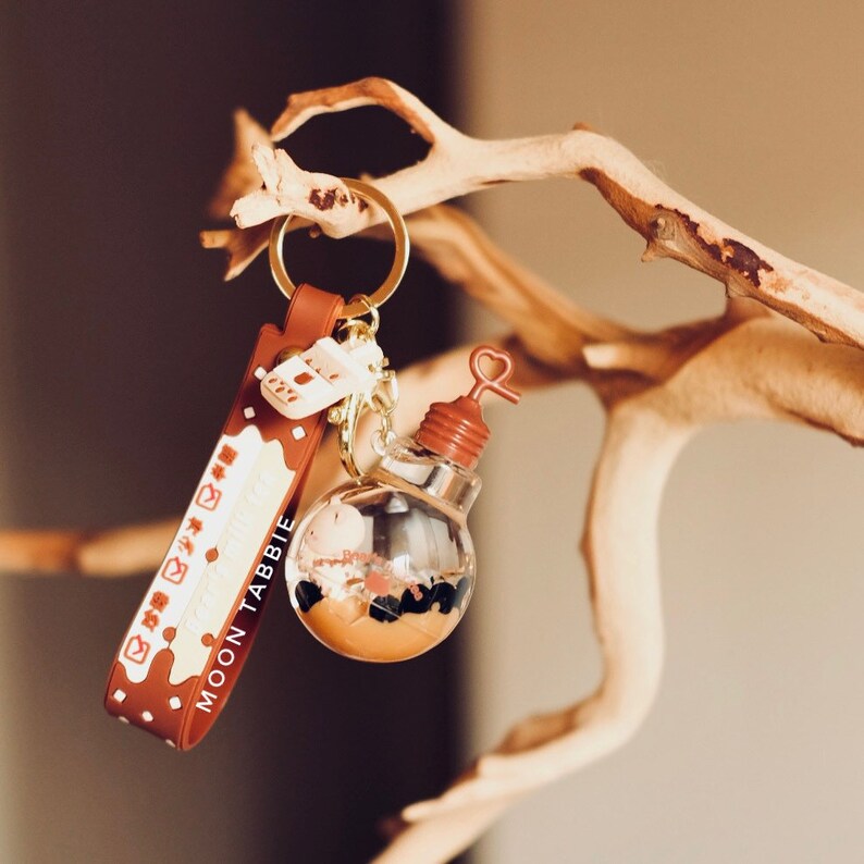 Bears Coffee Milk Tea Liquid Keychain Boba Keychain - Etsy