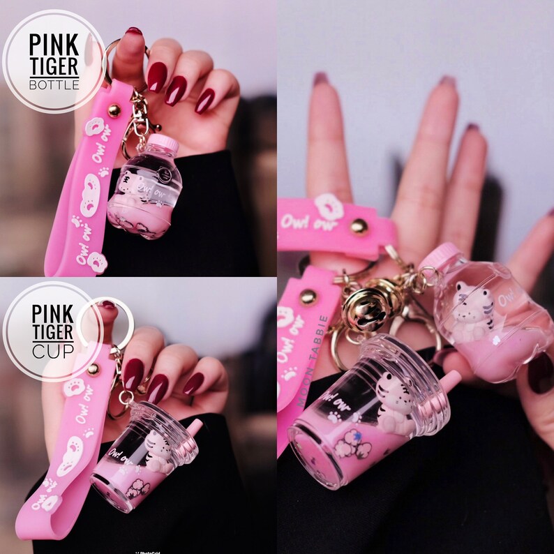 Tiger Liquid Keychain Animal Keychain Quicksand Keychain - Etsy