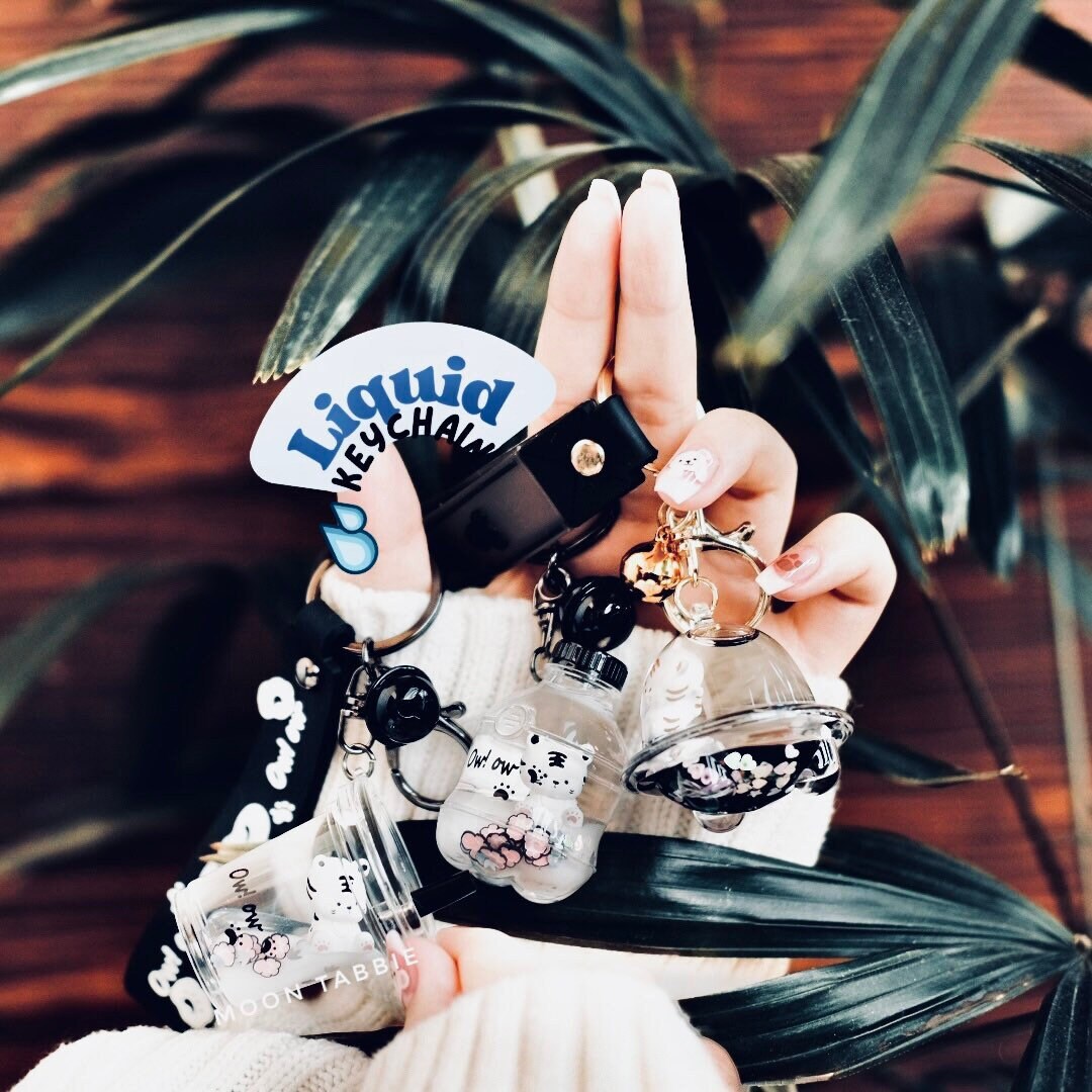 Tiger Liquid Keychain, Animal Keychain, Quicksand Keychain, Kawaii ...