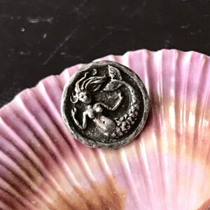 Little Mermaid Button in Pewter by Green Girl Studios - Etsy