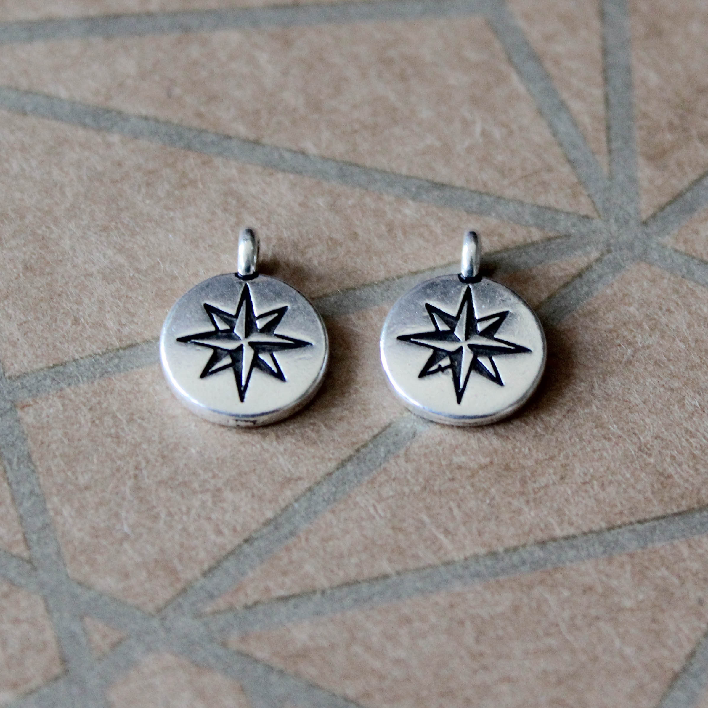 Compass Rose Charm by Tierracast. North Star. - Etsy UK