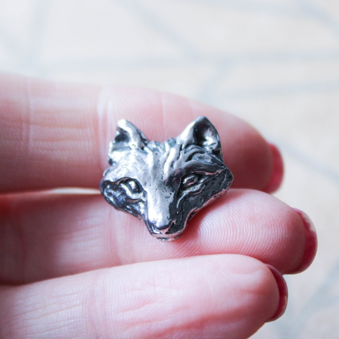 Wolf Button in Pewter by Green Girl Studios. - Etsy