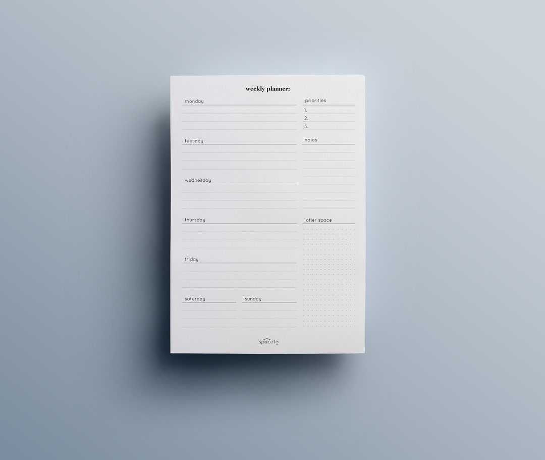 B5 WEEKLY Planner Minimalist - Etsy