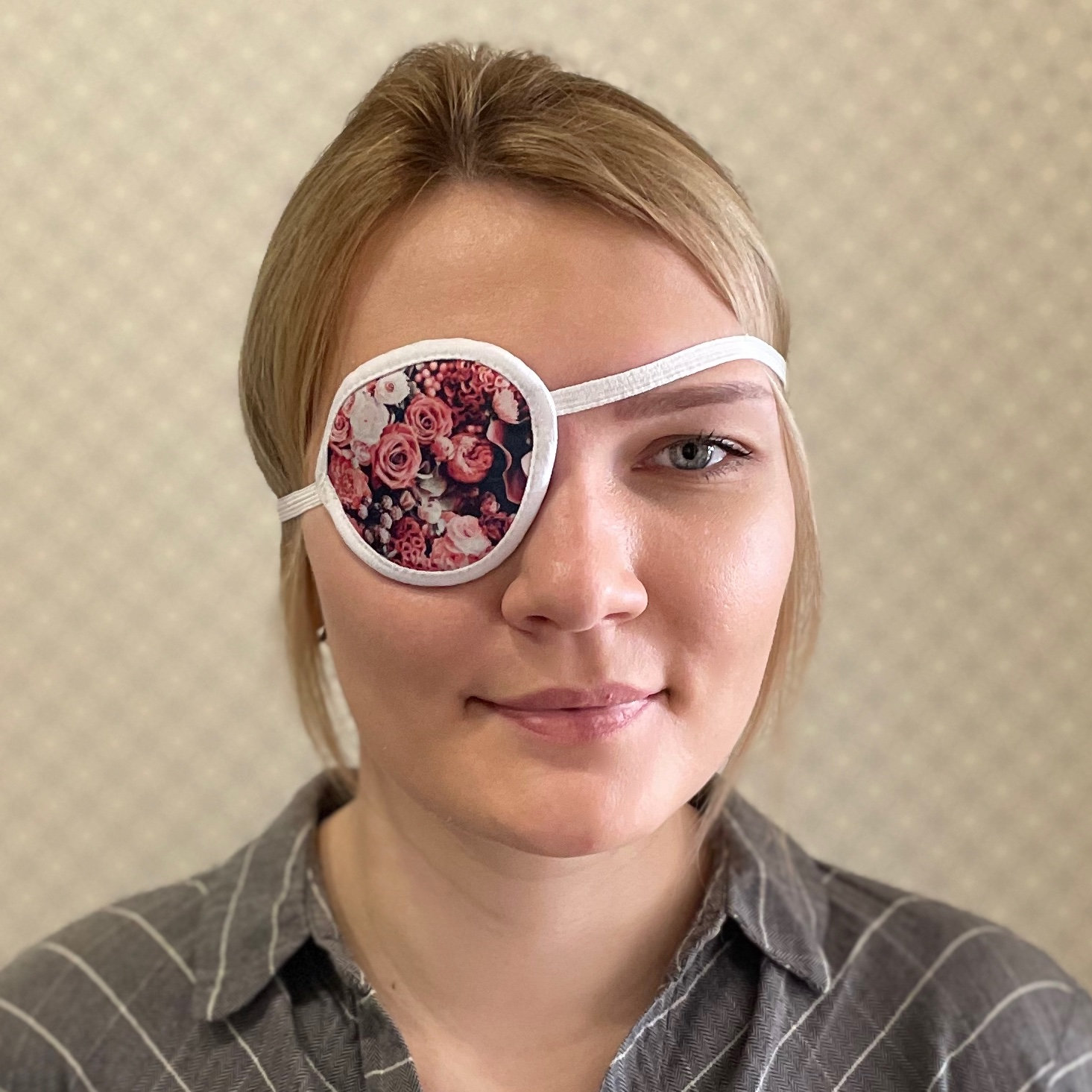 Floral Cotton Eye Patch for Women: Adjustable Medical Fashion Accessory ...