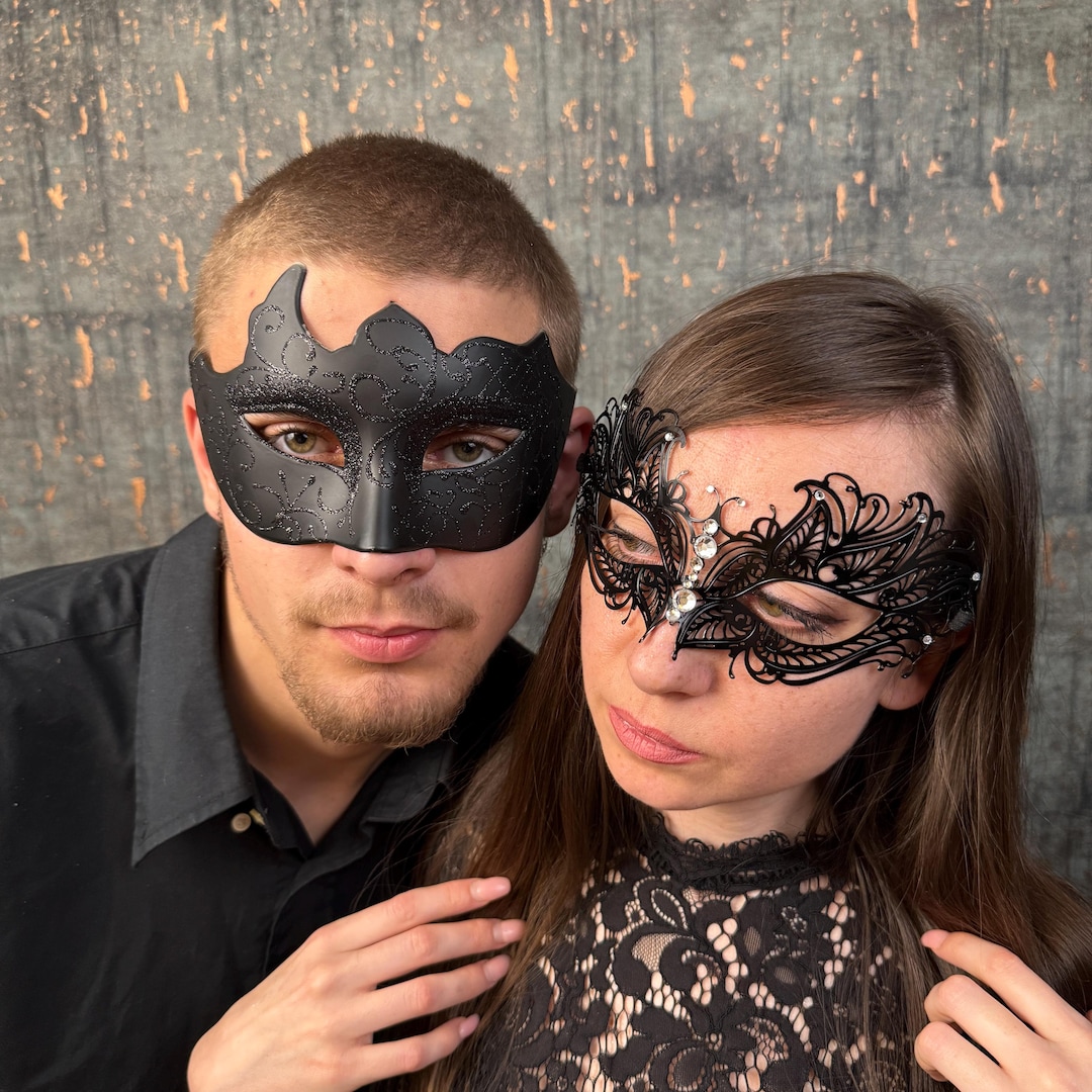 Couples Masquerade Masks: Venetian Ball Masks for Bride & Groom - Etsy