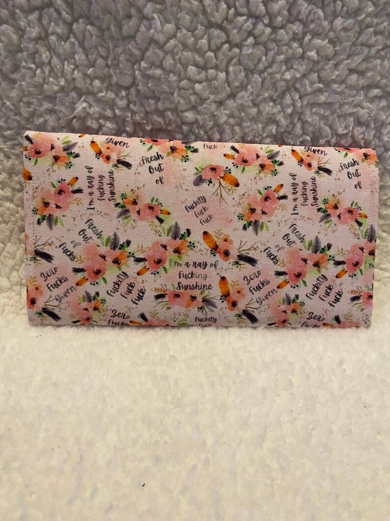 Pink Floral With Curse Words Wallet - Etsy